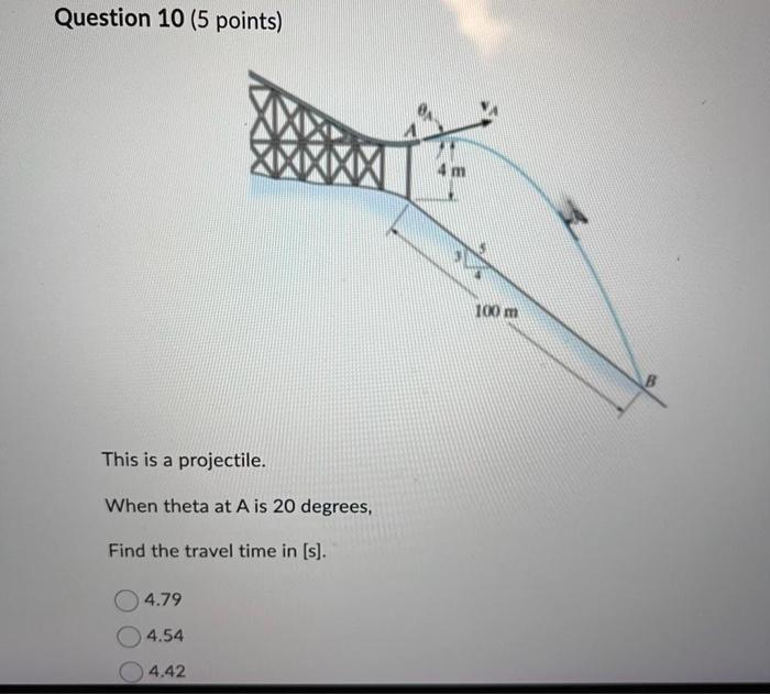 Solved Question 10 ( 5 points) This is a projectile. When | Chegg.com