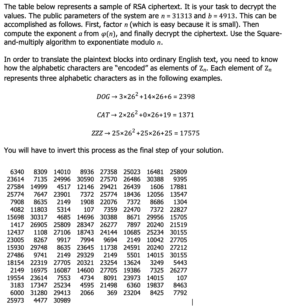 Solved The table below represents a sample of RSA | Chegg.com
