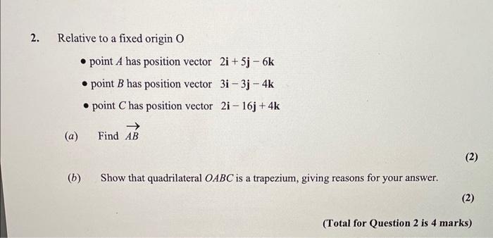 Solved Relative to a fixed origin O - point A has position | Chegg.com