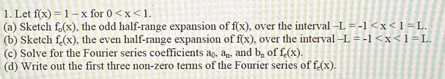 Solved Let f(x)=1-x ﻿for | Chegg.com