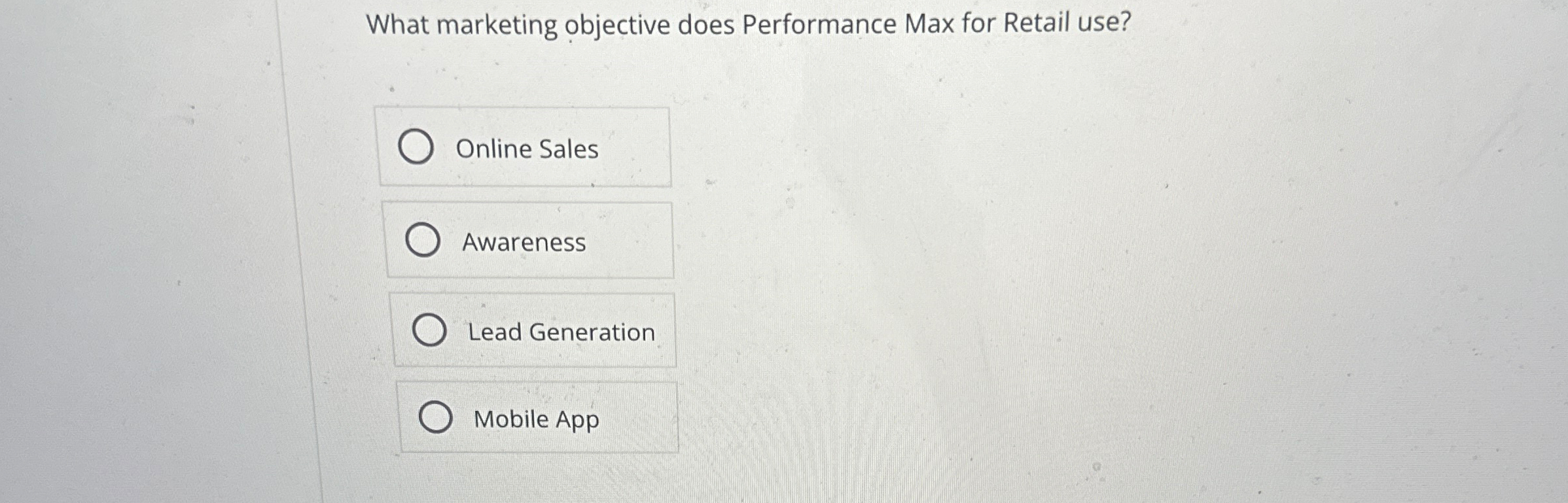 Solved What marketing objective does Performance Max for | Chegg.com