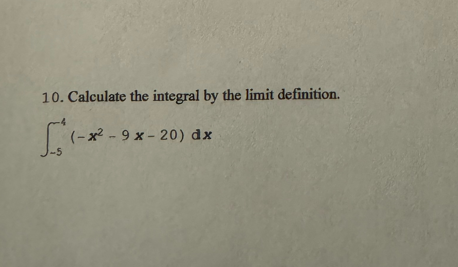 Solved Calculate the integral by the limit | Chegg.com