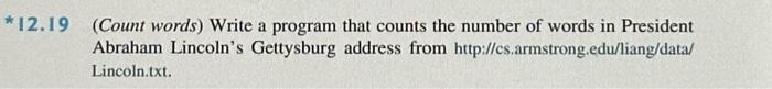 Solved 2. 19 (Count words) Write a program that counts the | Chegg.com