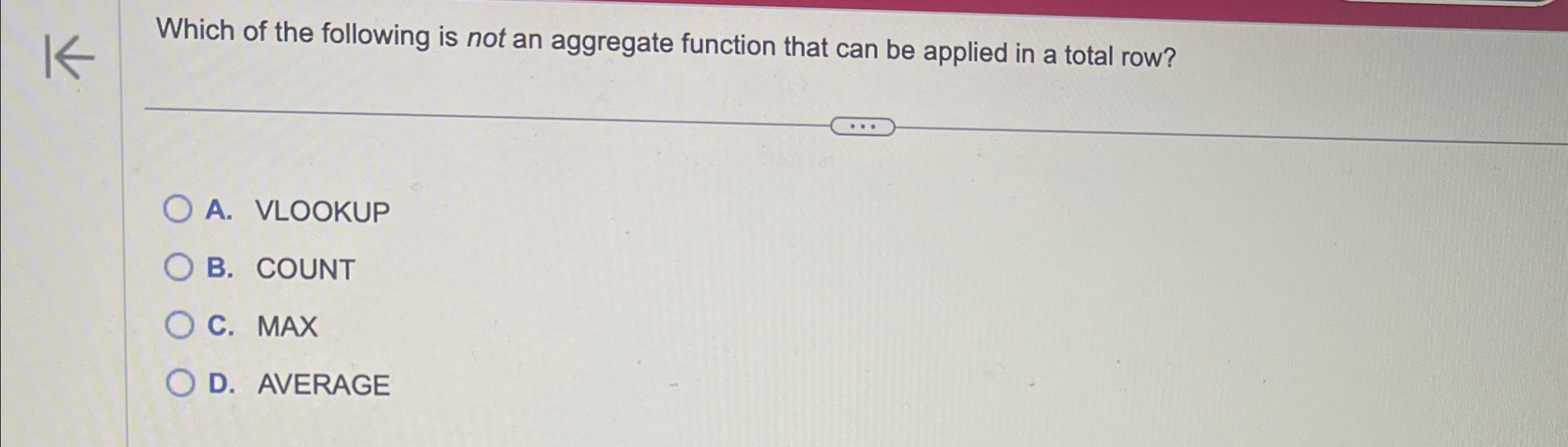 Solved Which of the following is not an aggregate function | Chegg.com