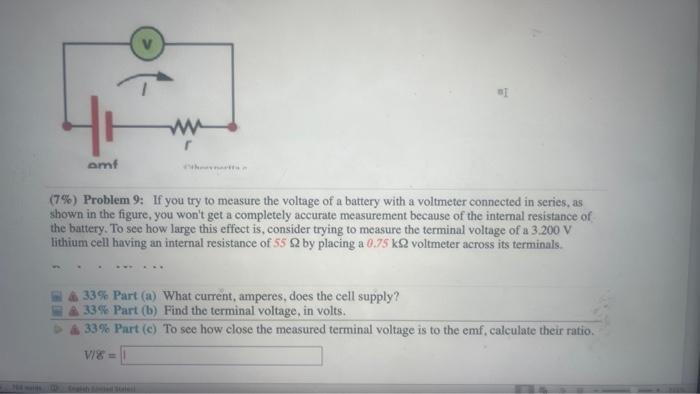 Solved (7\%) Problem 9: If you try to measure the voltage of | Chegg.com