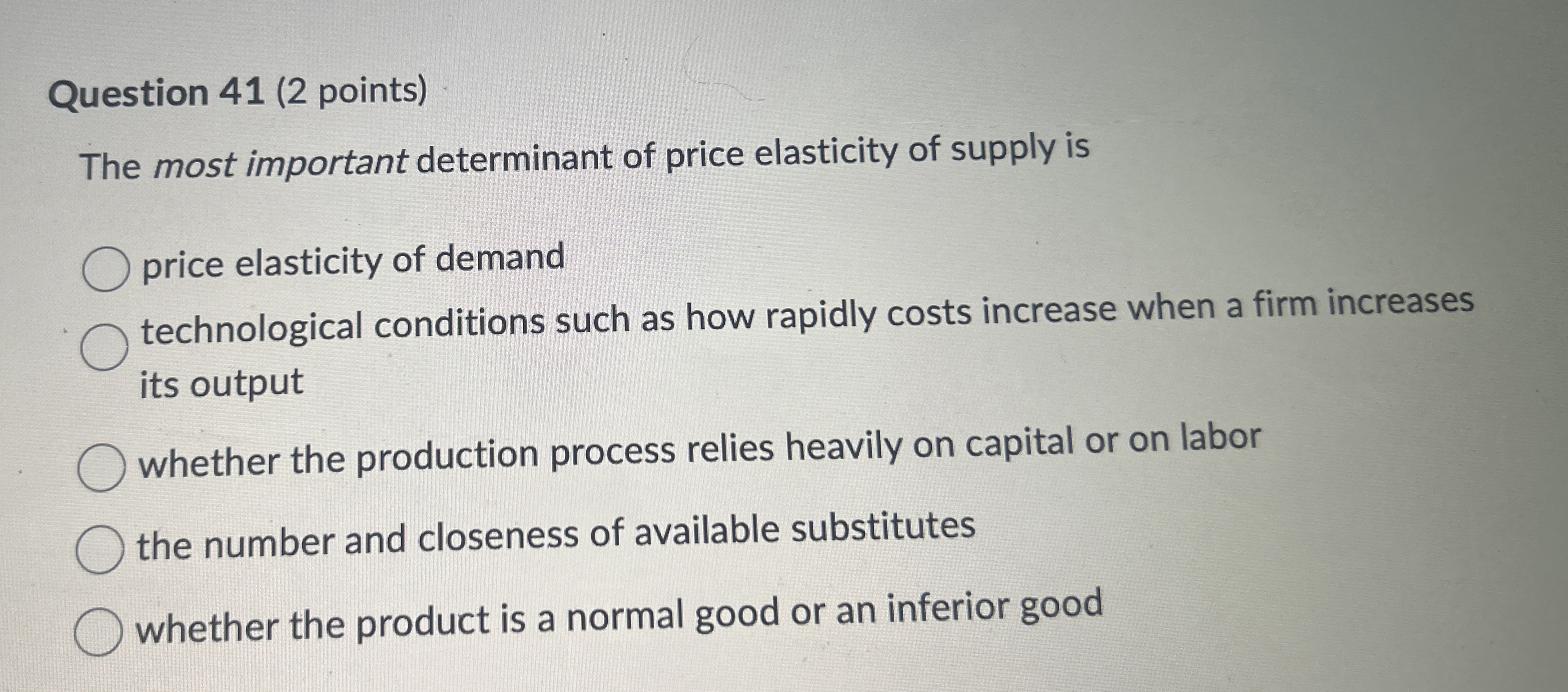Solved Question 41 (2 ﻿points)The most important determinant | Chegg.com