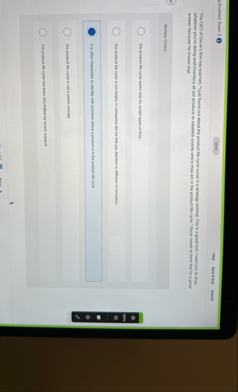 Solved Enabled: Exam 3HelpSeve 4 ﻿foitSubentThe CEO of | Chegg.com