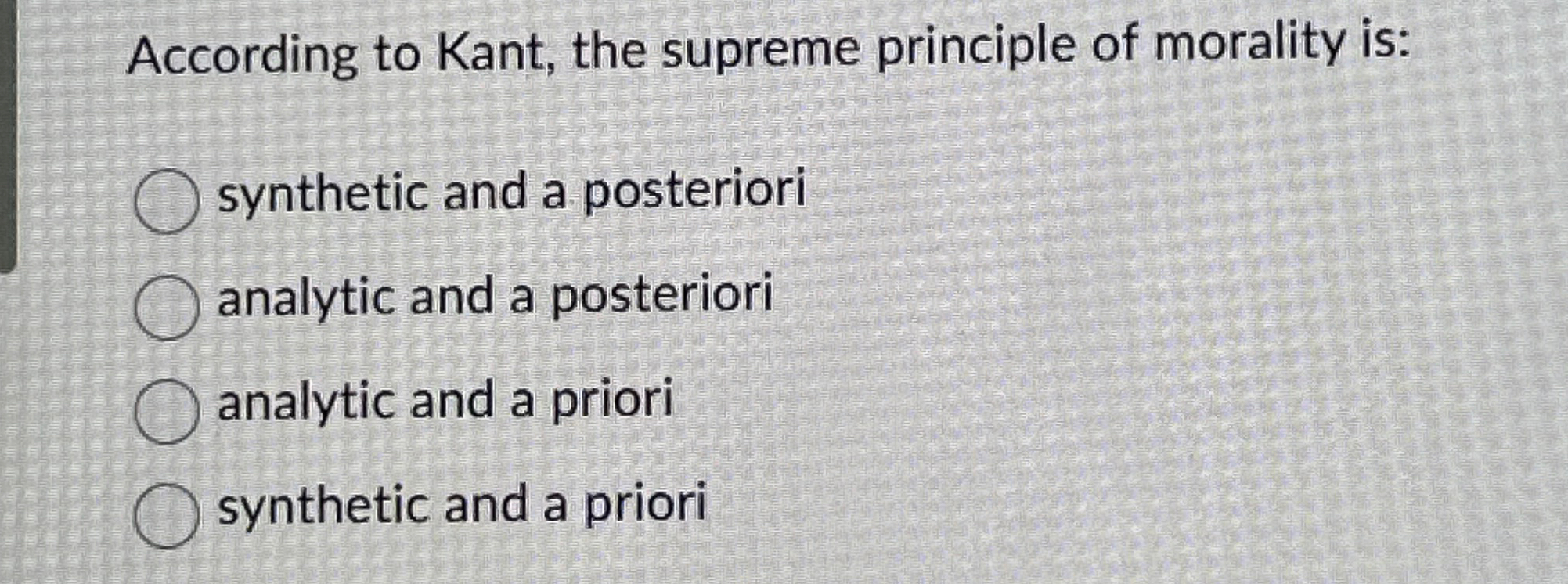 Solved According to Kant, the supreme principle of morality | Chegg.com
