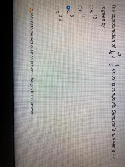 Solved The approximation of so (x + 1/2 dx using composite | Chegg.com