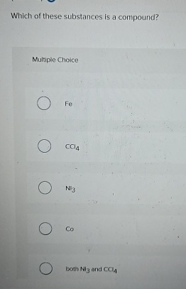 Solved Which of these substances is a compound?Multiple | Chegg.com
