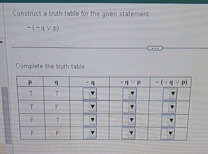 Solved Construct a truth table for the given | Chegg.com