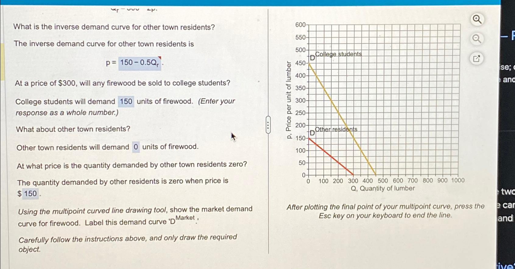 Solved What is the inverse demand curve for other town | Chegg.com