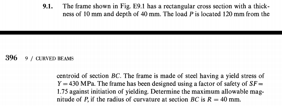 Solved 9.1. ﻿The frame shown in Fig. E9.1 ﻿has a rectangular | Chegg.com