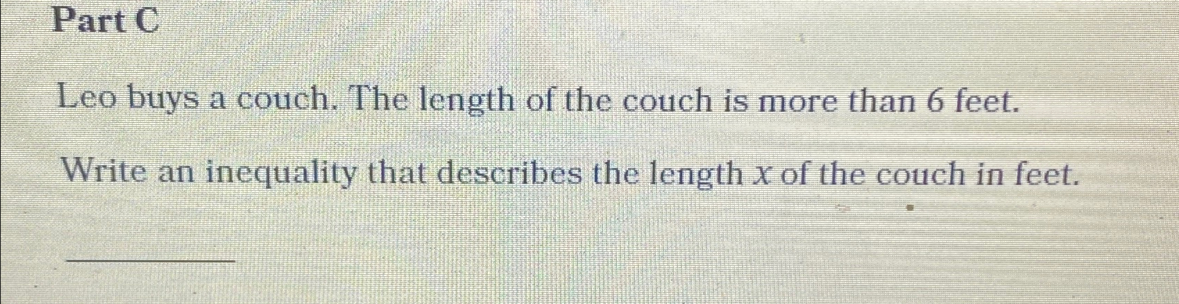 Solved Part CLeo buys a couch. The length of the couch is | Chegg.com