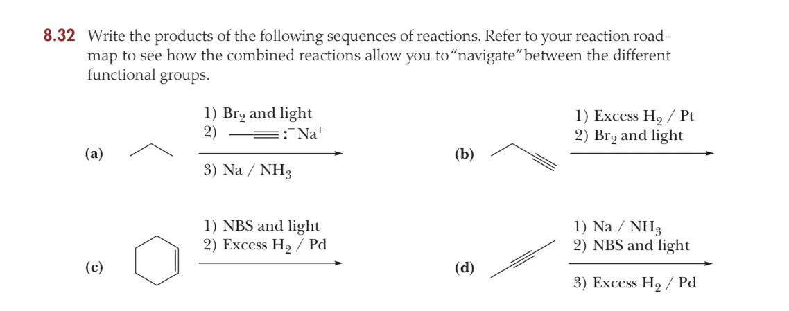 Solved 8.32 ﻿Write the products of the following sequences | Chegg.com