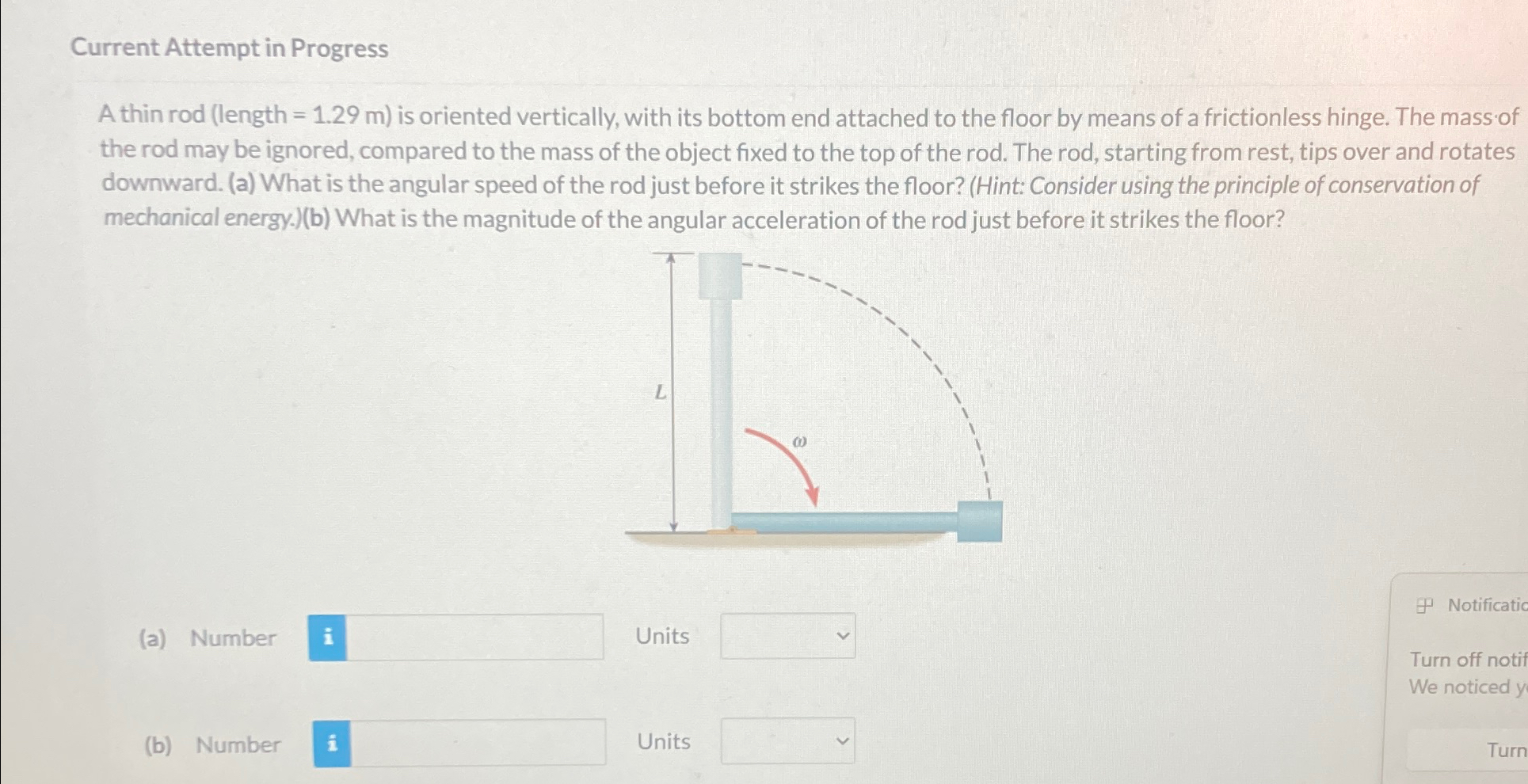 Solved Current Attempt in ProgressA thin rod (length | Chegg.com
