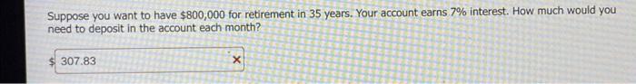 Solved Suppose you want to have $800,000 for retirement in | Chegg.com Solved Suppose you want to have $800,000 for retirement in | Chegg.com