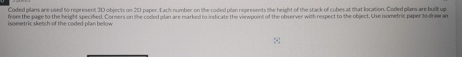 Solved Coded plans are used to represent 3D objects on 2D | Chegg.com