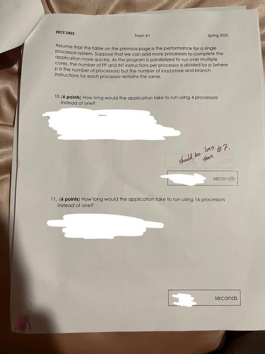 Solved The table shows the instruction type breckdown of an | Chegg.com