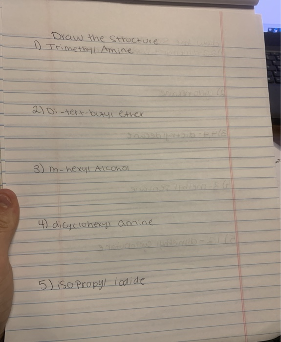 Solved draw the structures ont whia | Chegg.com