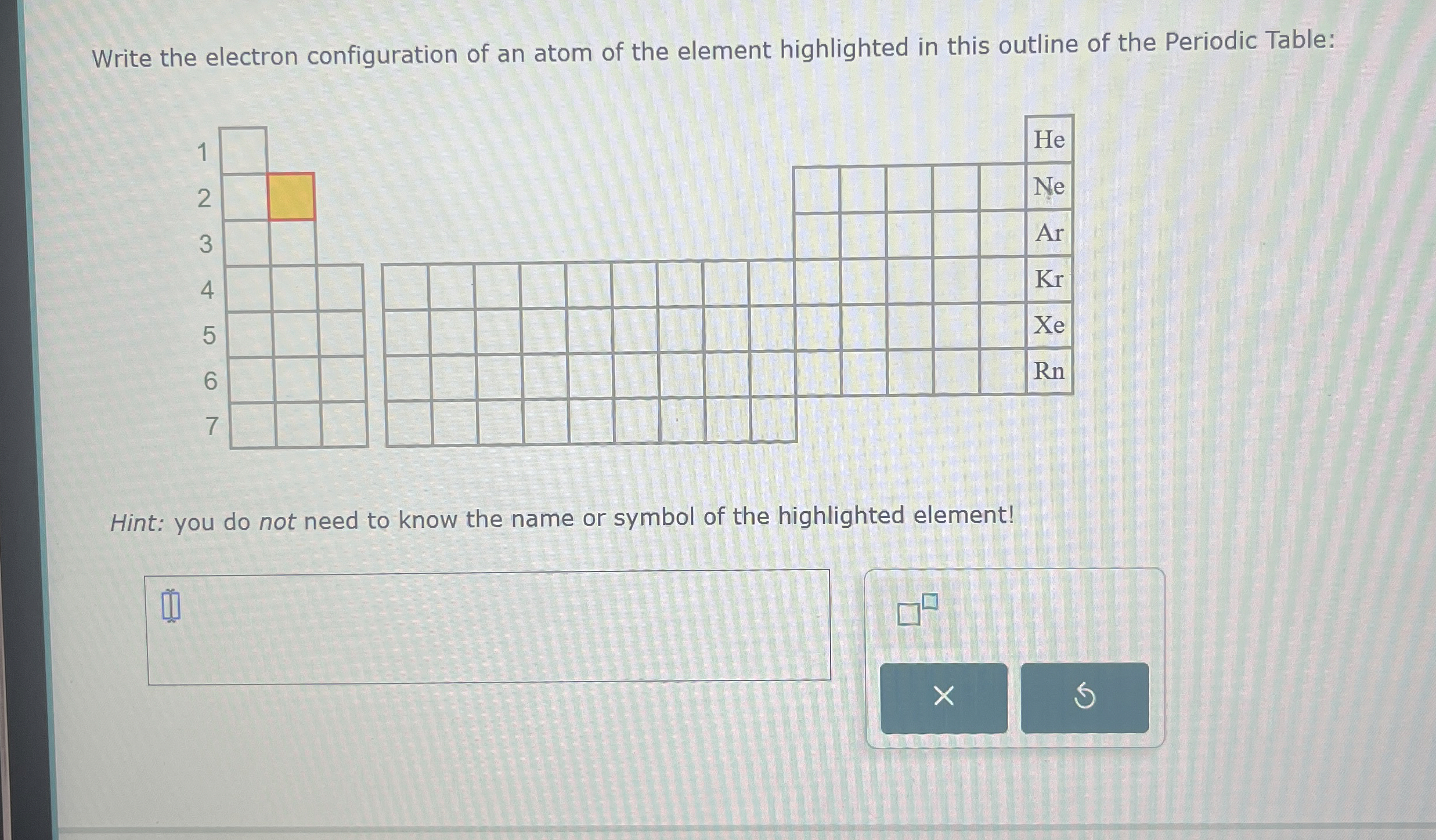 Solved Write the electron configuration of an atom of the | Chegg.com