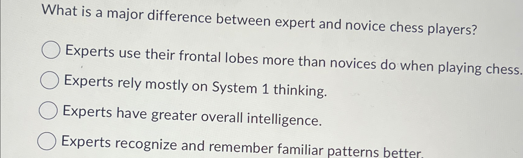 Solved What is a major difference between expert and novice | Chegg.com