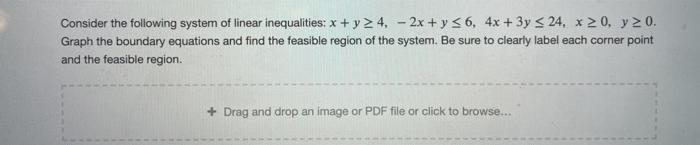 Solved Consider the following system of linear inequalities: | Chegg.com