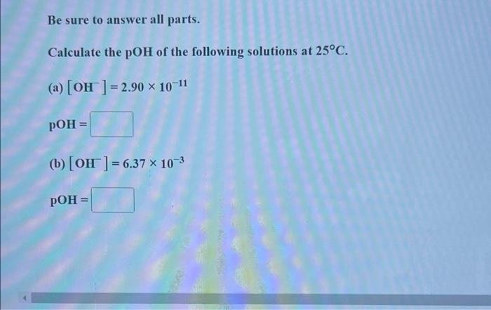 Solved Be sure to answer all parts. Calculate the pol of the | Chegg.com