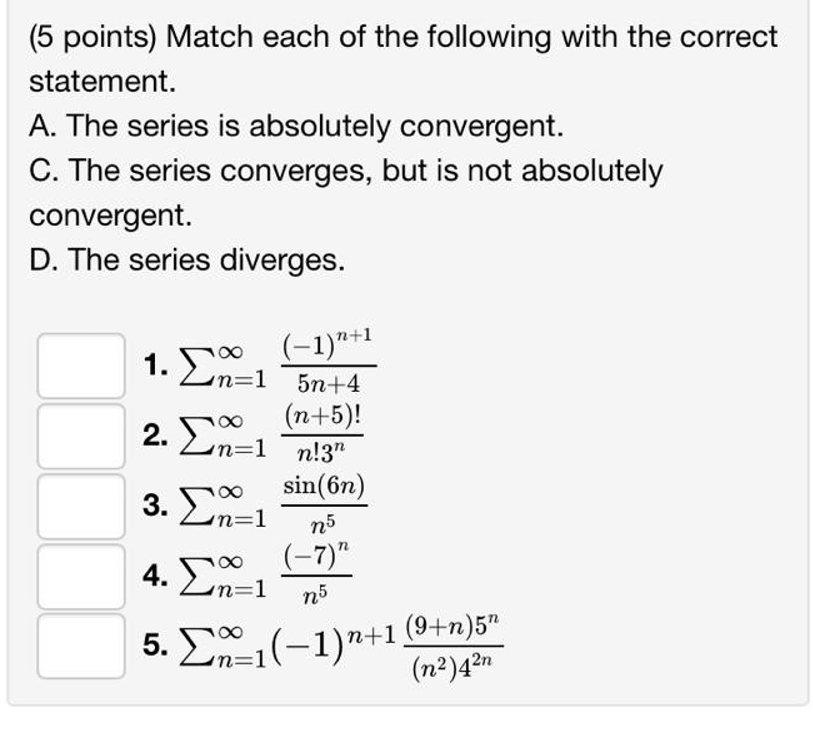 Solved 5 ﻿points ﻿match Each Of The Following With The 