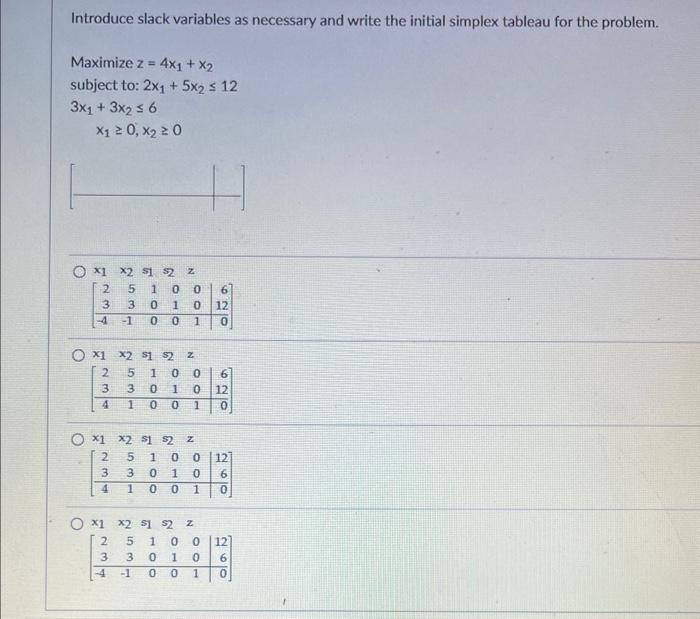 Solved Introduce slack variables as necessary and write the | Chegg.com
