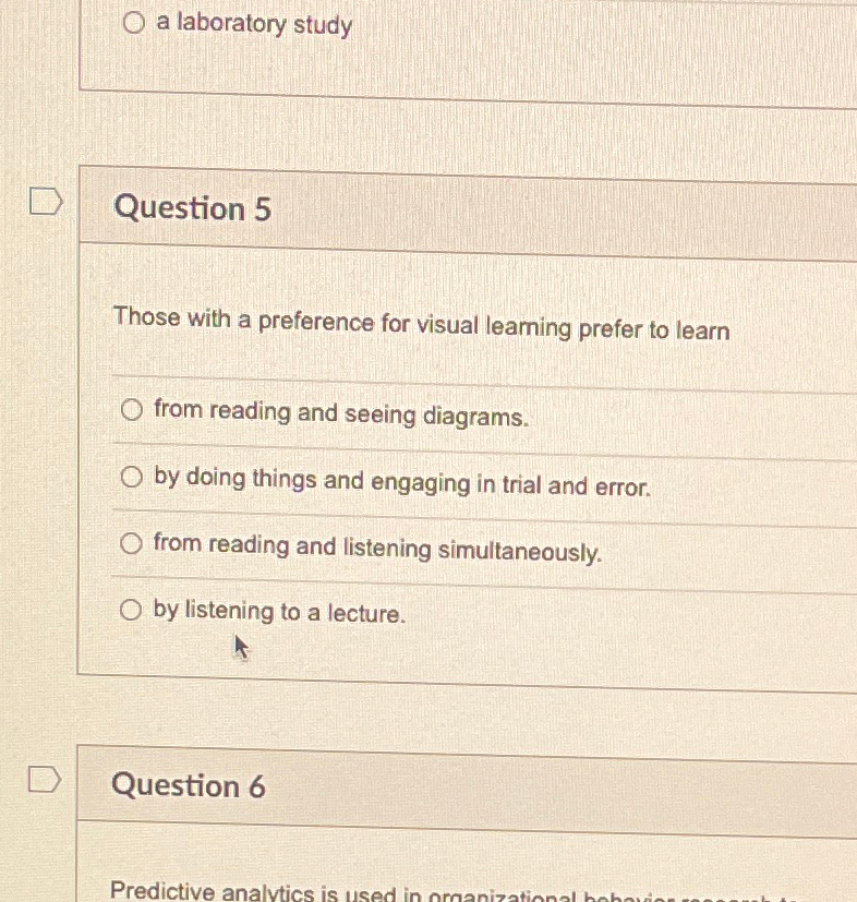 Solved a laboratory studyQuestion 5Those with a preference | Chegg.com