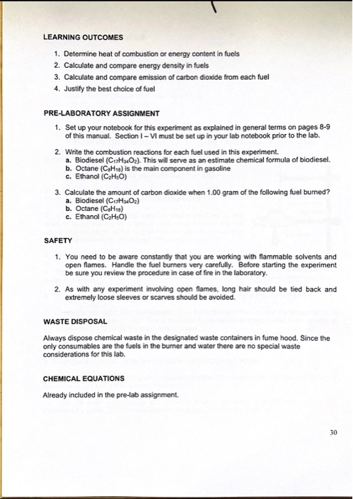 Experiment 2: Energy Content of Fuels This experiment | Chegg.com