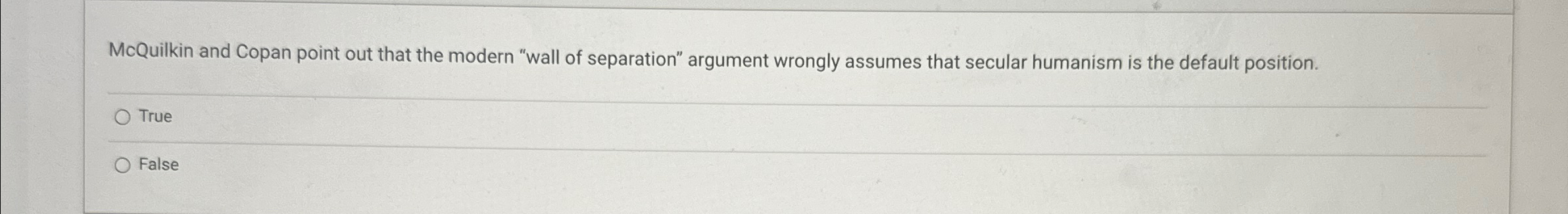 Solved McQuilkin and Copan point out that the modern "wall | Chegg.com