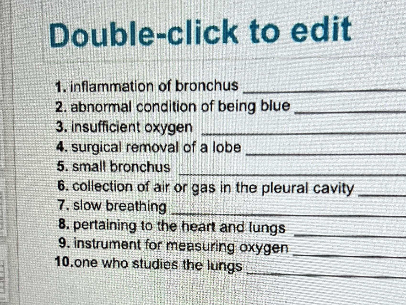 Solved Double-click to editinflammation of bronchusabnormal | Chegg.com