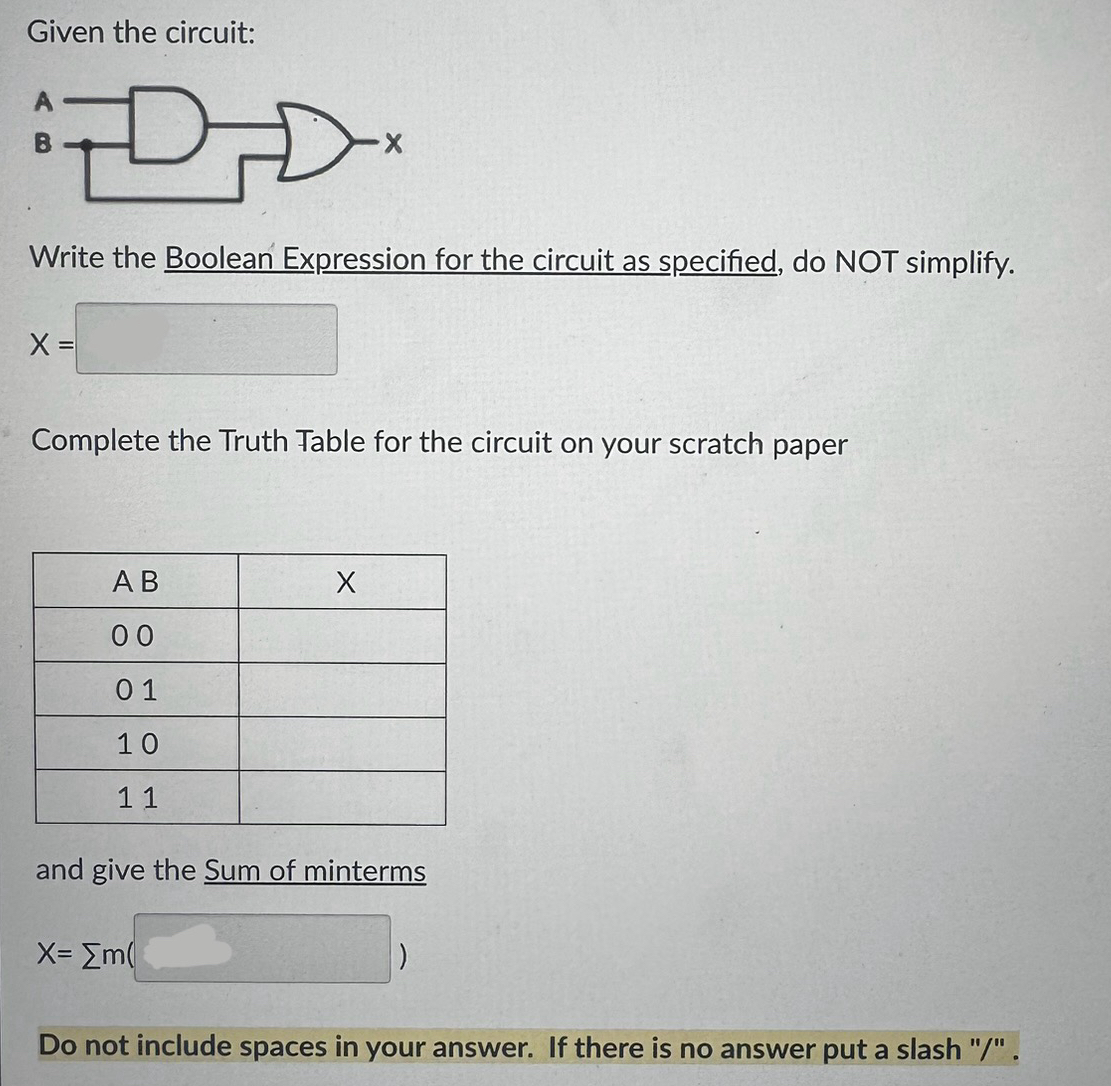 Solved Given the circuit:Write the Boolean Expression for | Chegg.com