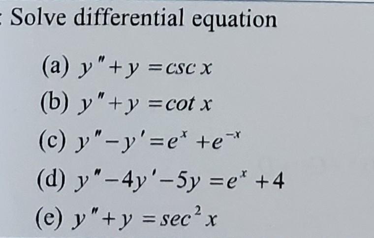 Solved Second Order Linear Non Homogeneous D E Method Of