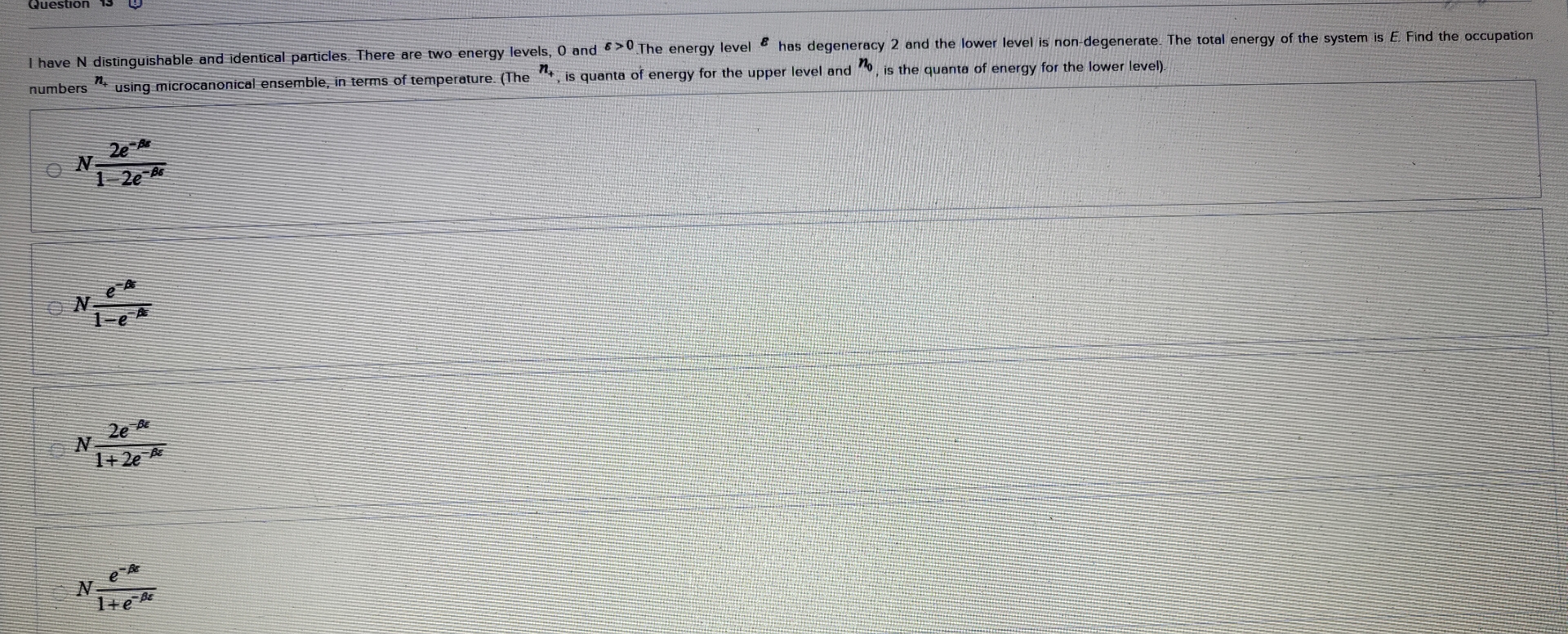 Solved numbers n+using microcanonical ensemble, in terms of | Chegg.com