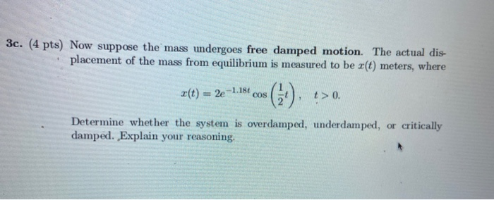 Solved 3a. (4 pts) A spring hangs vertically from a fixed | Chegg.com