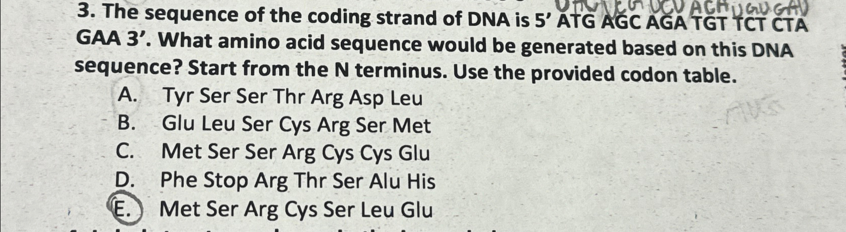 Solved The sequence of the coding strand of DNA is 5' ﻿ATG | Chegg.com
