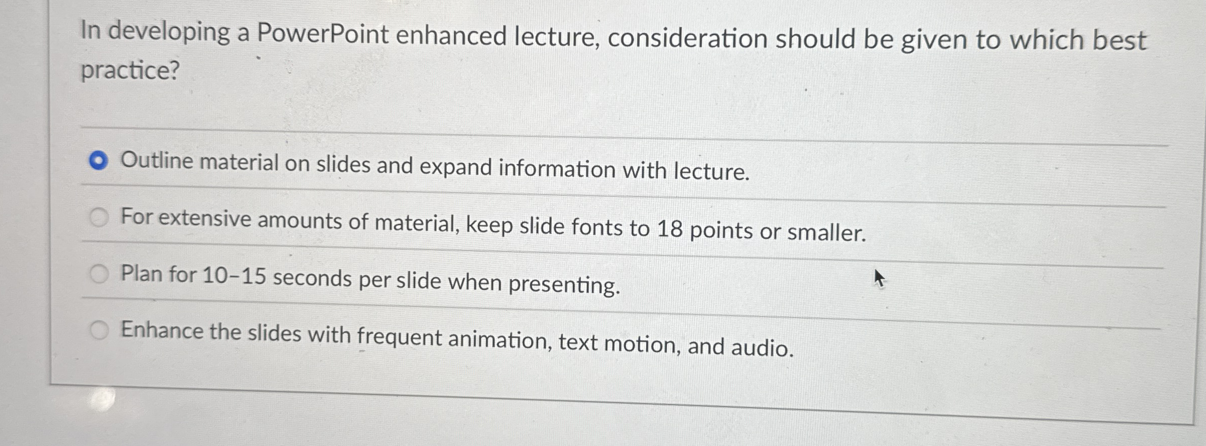 Solved In developing a PowerPoint enhanced lecture, | Chegg.com