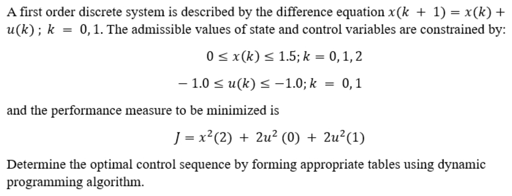 Solved A first order discrete system is ﻿described by ﻿the | Chegg.com