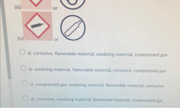 Solved The following hazard symbols placed in the correct | Chegg.com