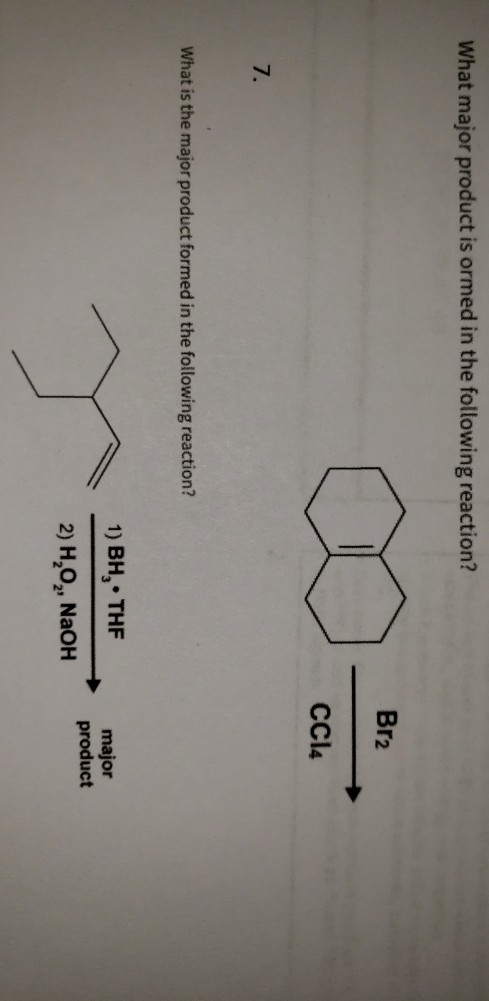 Solved What major product is ormed in the following | Chegg.com