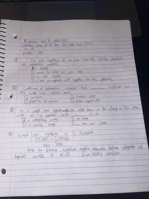 Solved F statiste from F table = 359. Calcuhked vale of f | Chegg.com