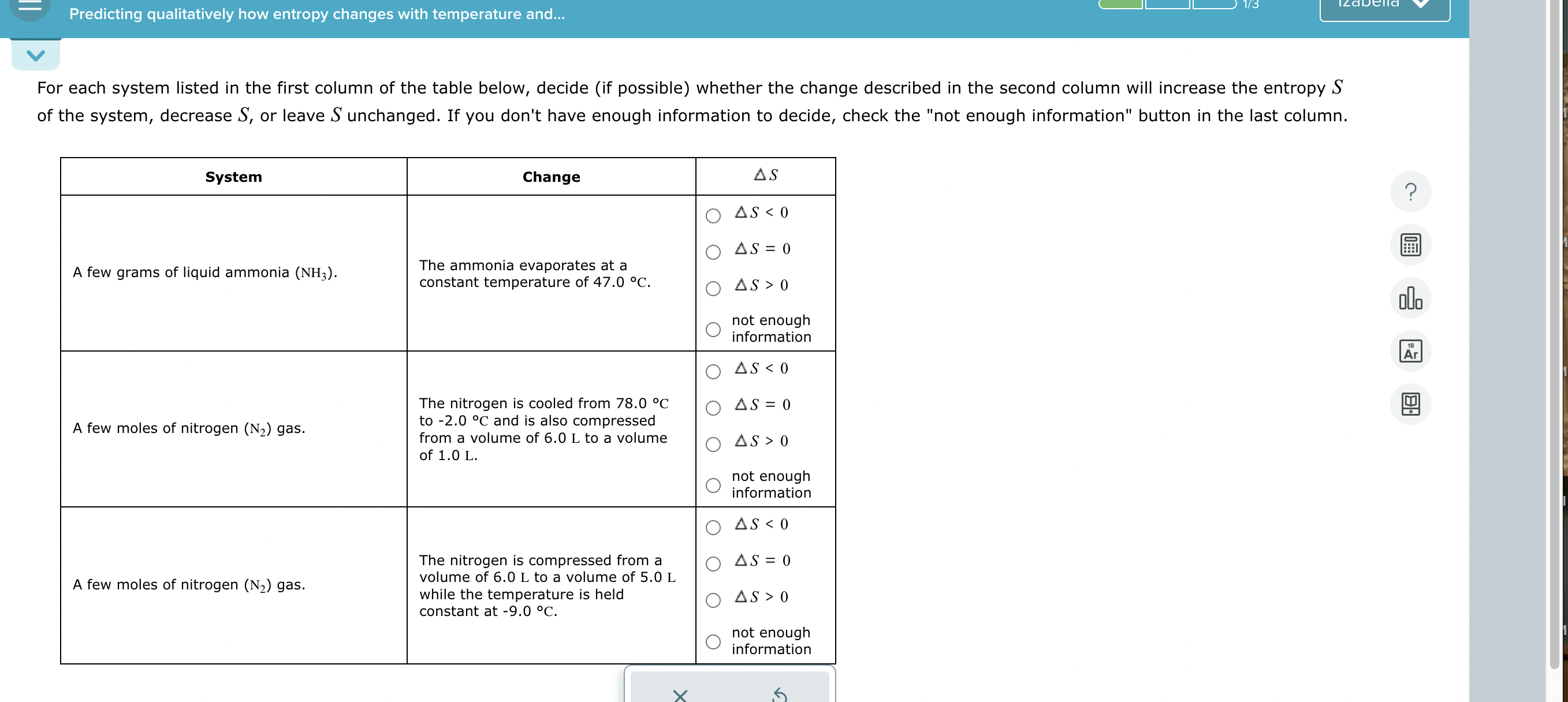 Solved For each system listed in the first column of the | Chegg.com