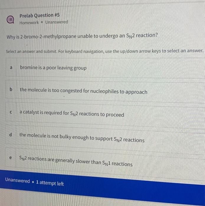 Solved Prelab Question \#5 Homework ∙ Unanswered Why is | Chegg.com