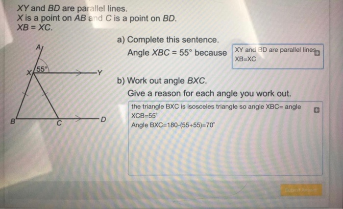Solved XY and BD are parallel lines. X is a point on AB and | Chegg.com