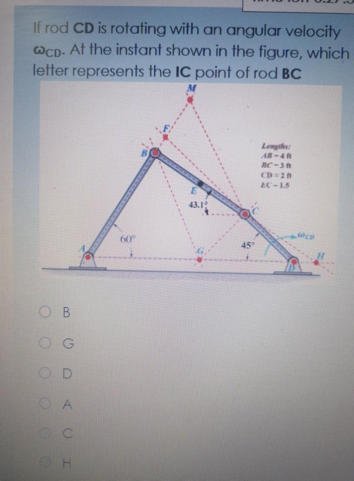 Solved If rod CD is rotating with an angular velocity CD. At | Chegg.com