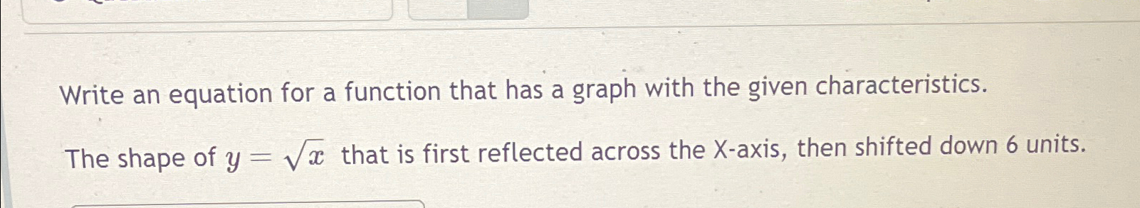 Solved Write an equation for a function that has a graph | Chegg.com