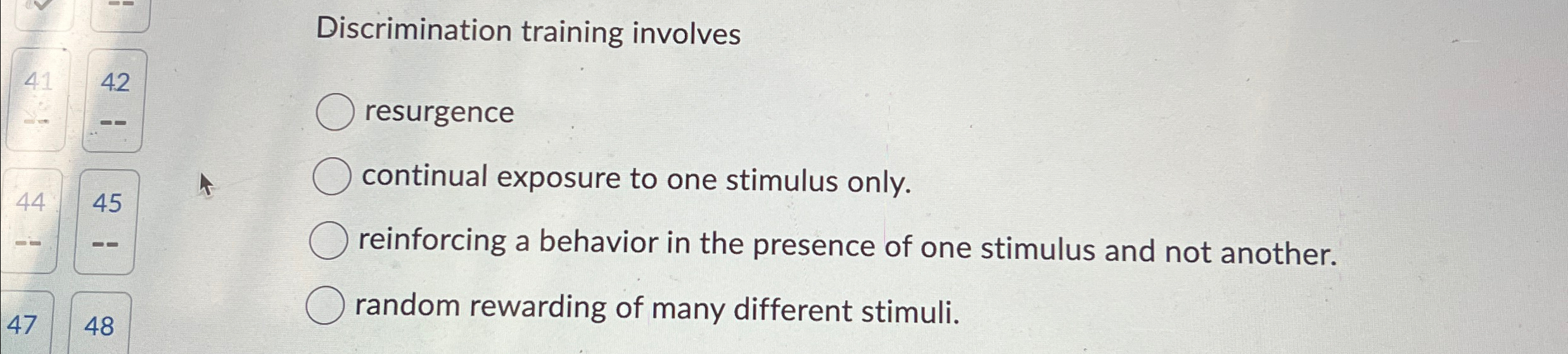 Solved Discrimination training involves42resurgencecontinual | Chegg.com